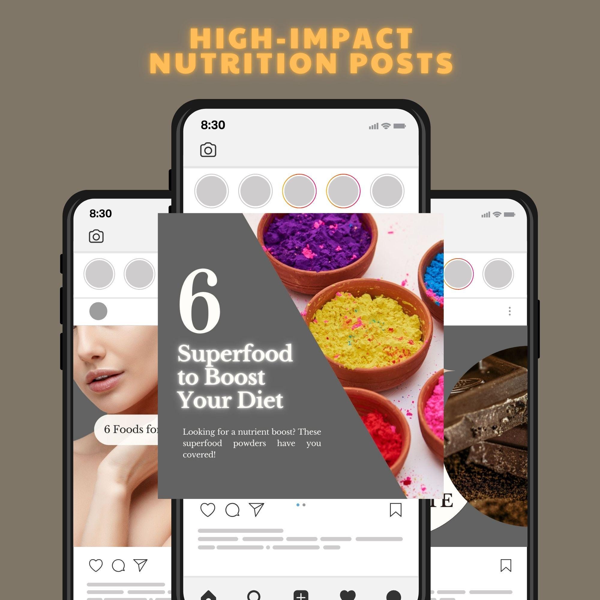 Nutrition Instagram Carousel Posts: Wellness Canva Templates - Etsy
