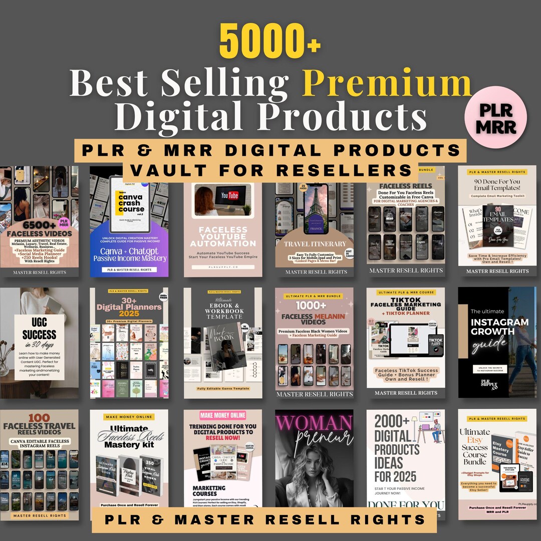 PLR Digital Products PLR Course Make Money Online Dfy MRR Digital Products Done for You Courses ...