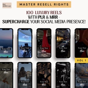 MRR Instagram Luxury Reels Master Resell Rights PLR Instagram Template ...