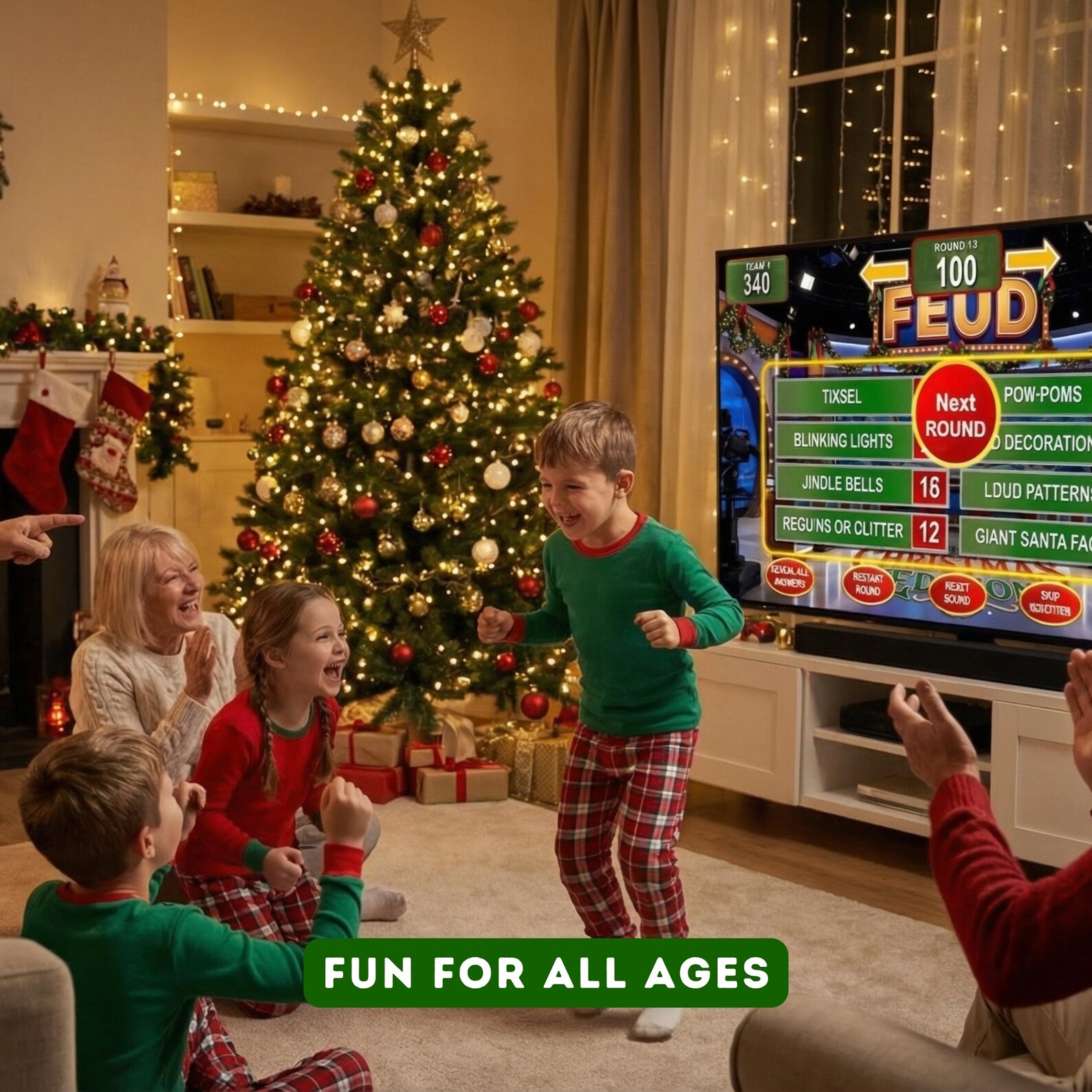 Christmas Friendly Feud Family Game, Editable Powerpoint Game Show With ...