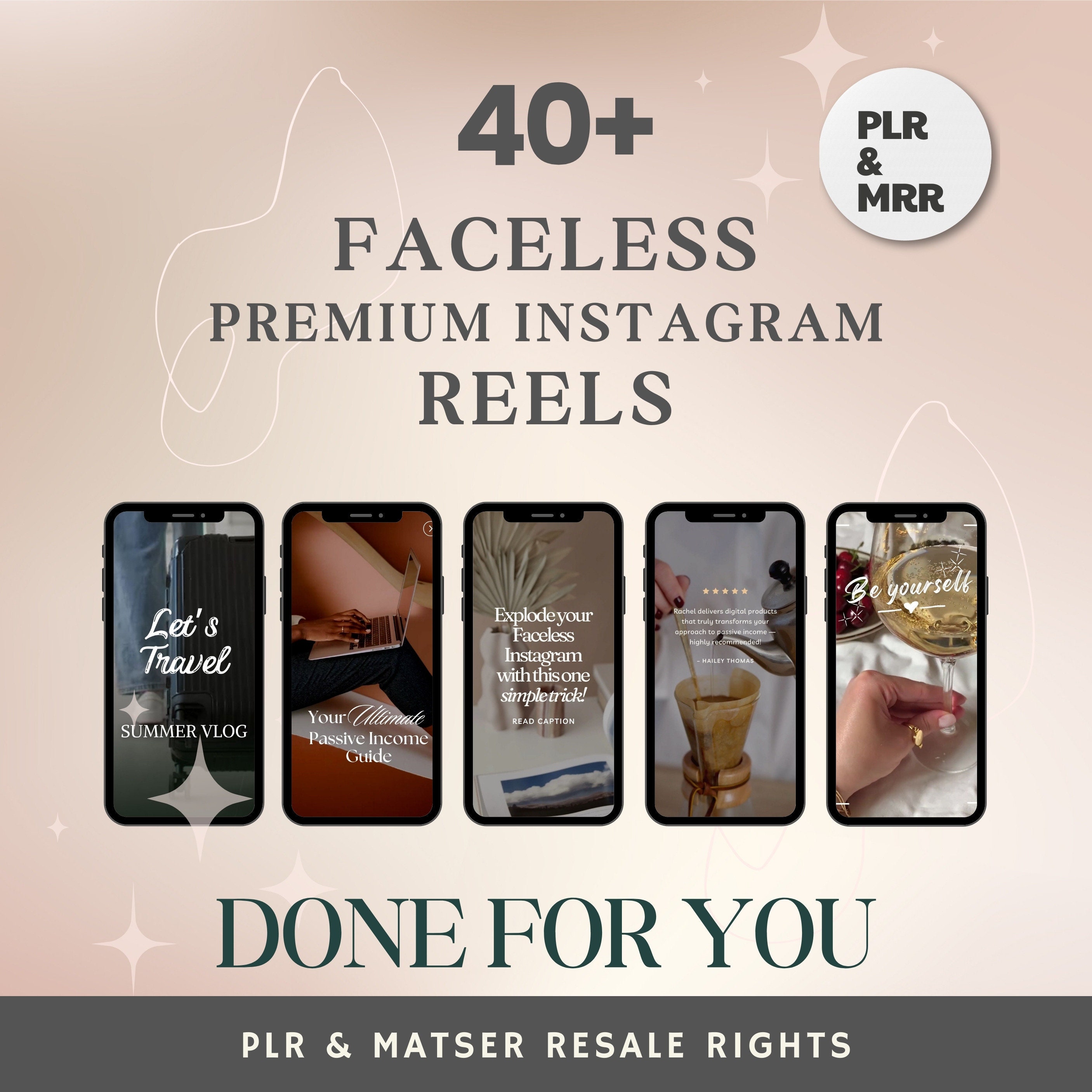 Faceless Reels With Master Resell Rights and PLR, Faceless Marketing ...