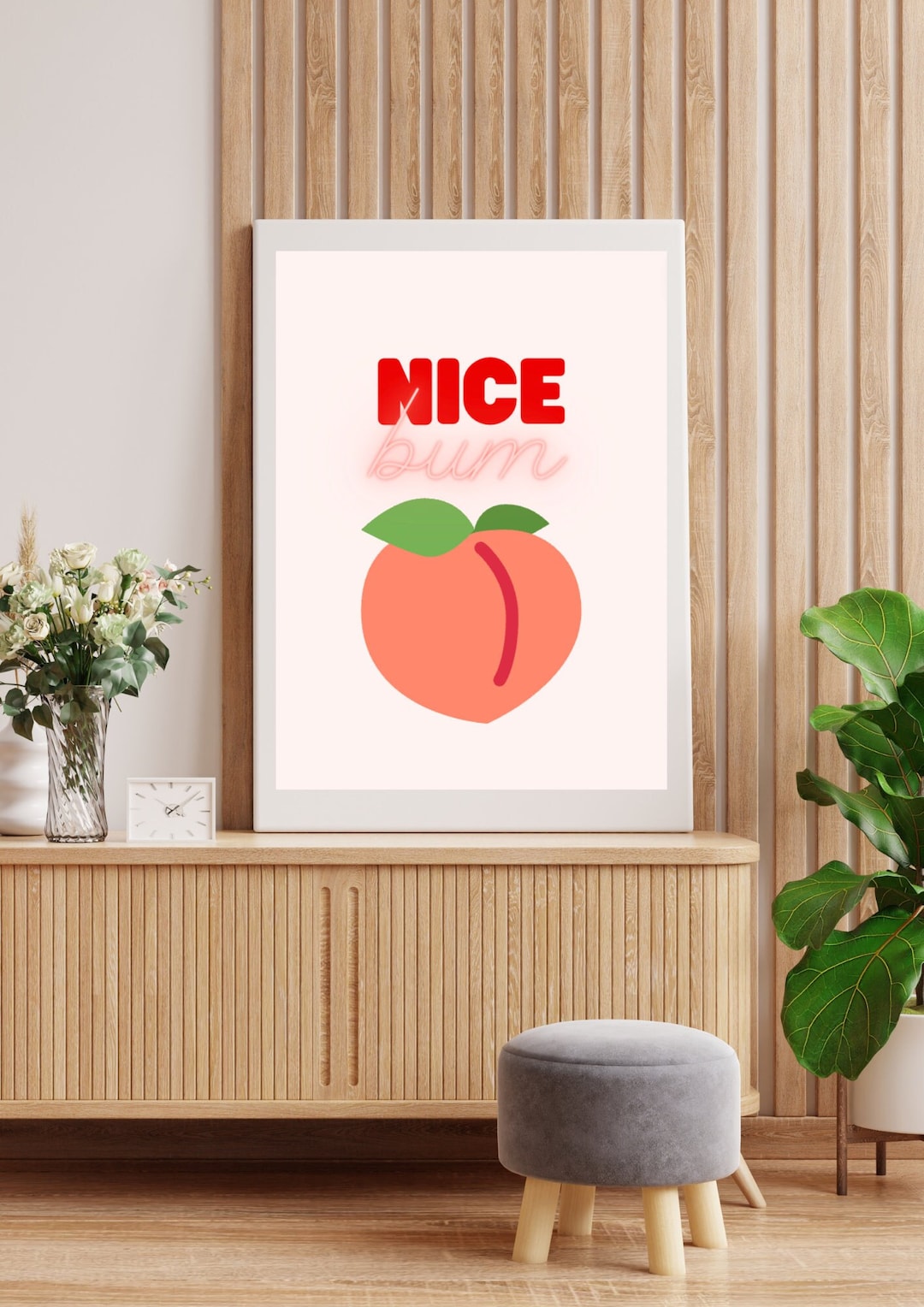 Nice Bum Cartoon Poster, Trendy Digital Download for the Kitchen ...