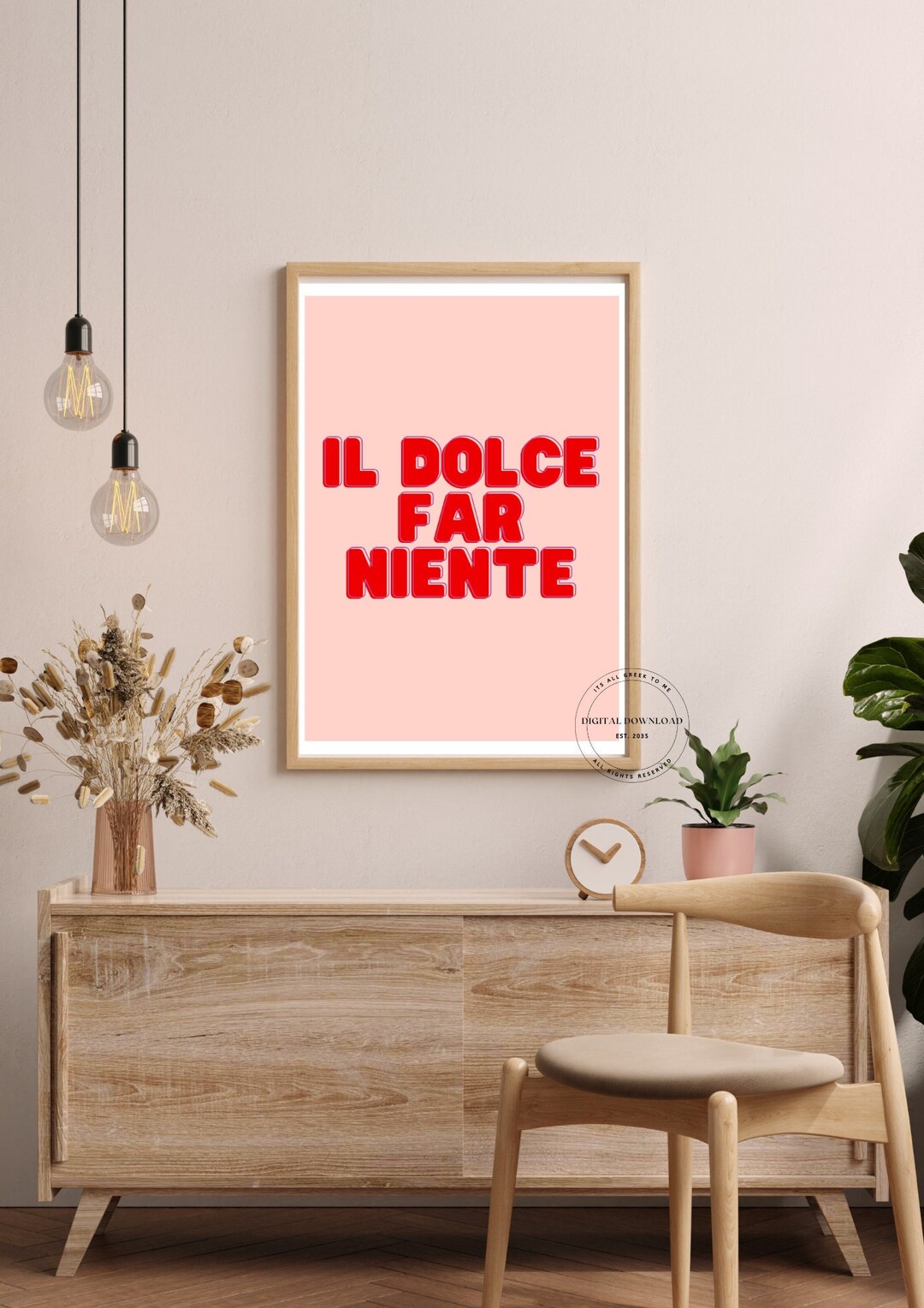 Il Dolce Far Niente Quote Poster, Italian Quote Print, Trendy Wall Art ...
