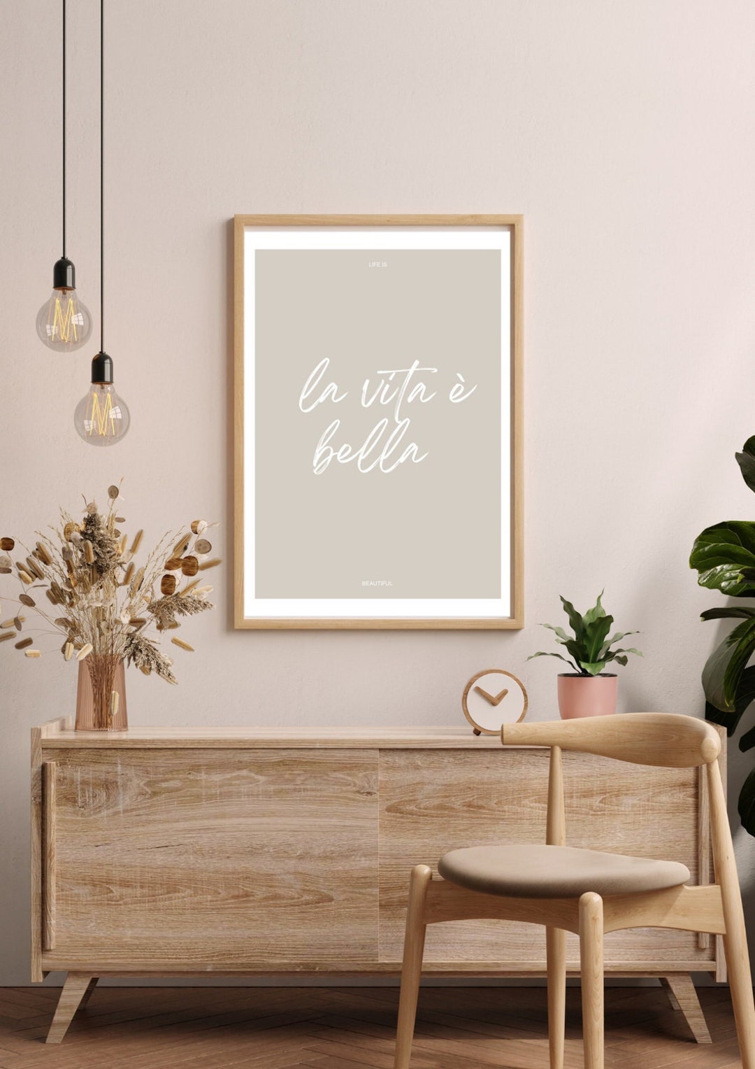 La Vita E Bella Quote Poster, Italian Quote Print, Trendy Wall Art for ...