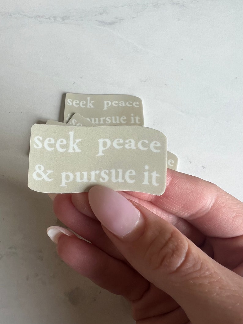 Seek Peace Sticker Bible Verse Stickers Faith Stickers Christian ...
