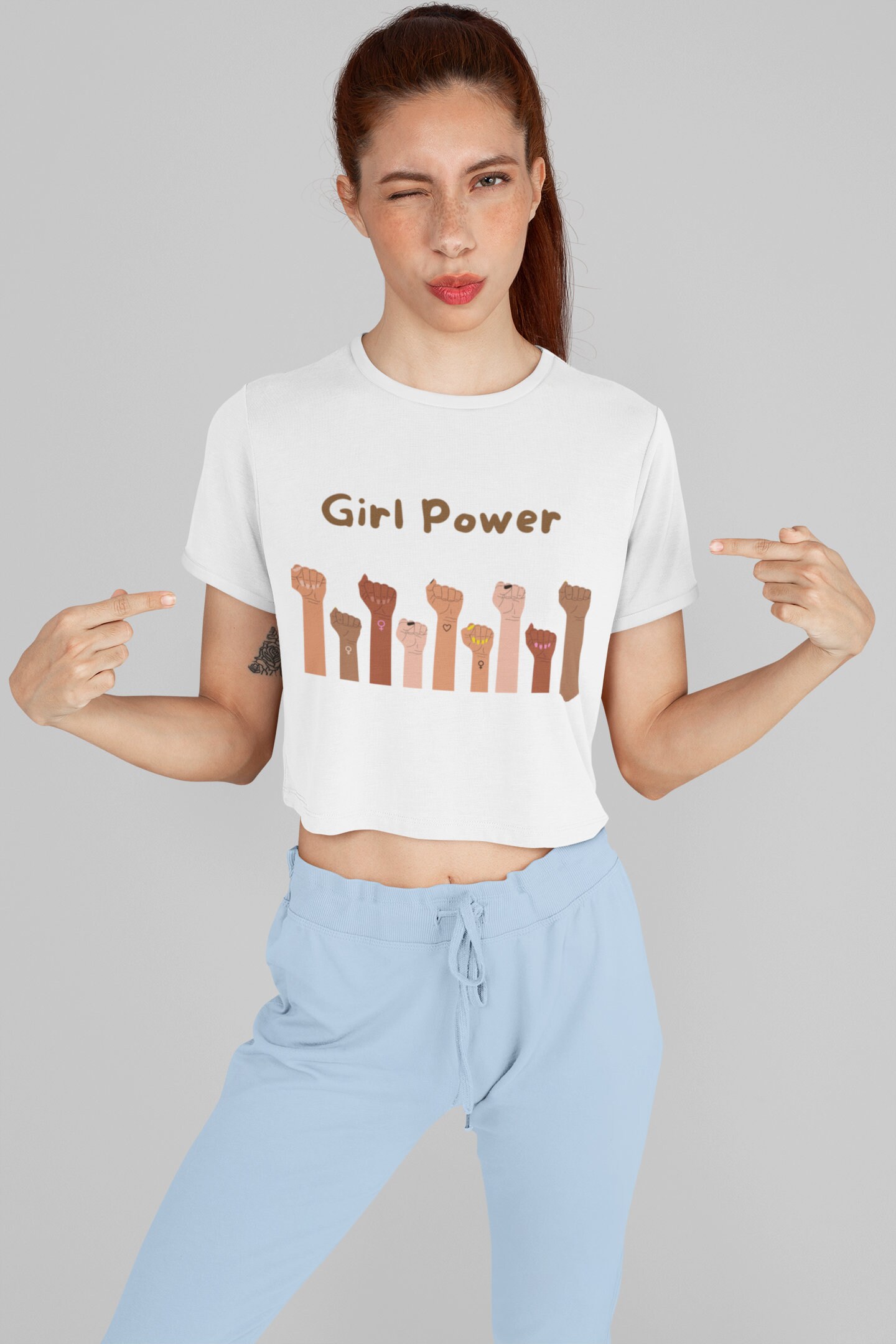 Girl Power Crop Top Empowering Girl Power in Modern Style - Etsy