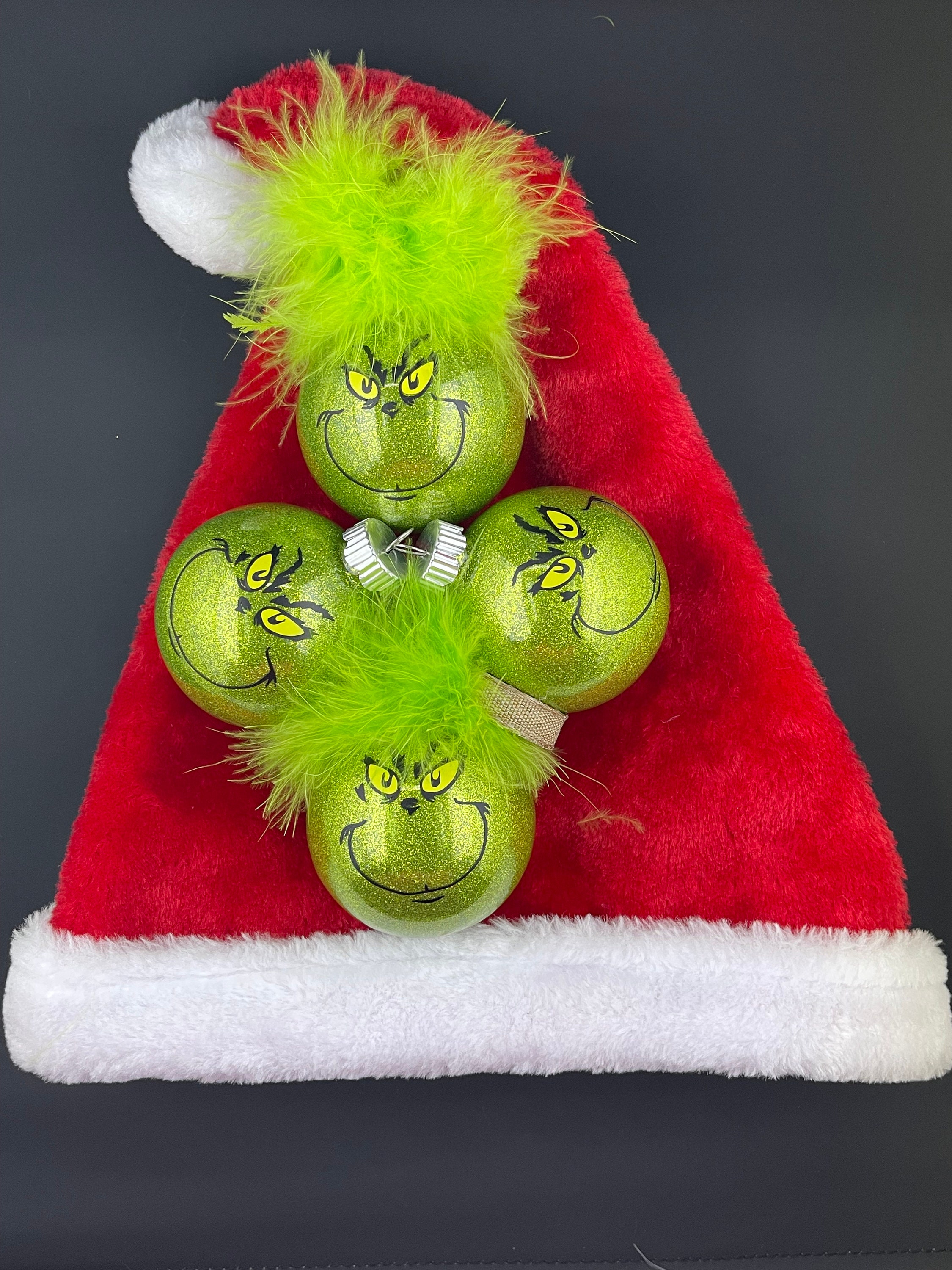 Grinch Inspired Glitter Christmas Ornament, Grinch Bulb - Etsy