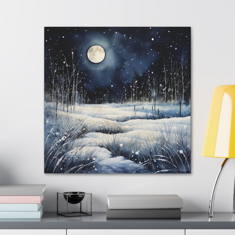 Moonlit Winter Meadow - Etsy