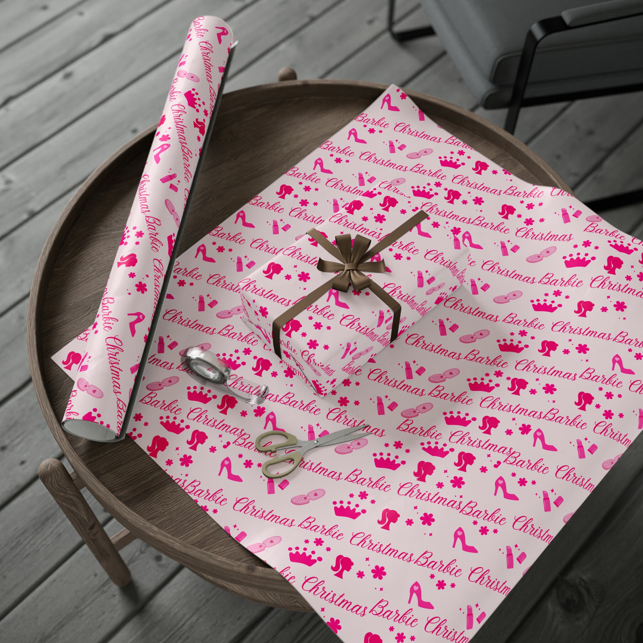 Barbie Pink Christmas Wrapping Paper sold by Peach Australia Perch ...