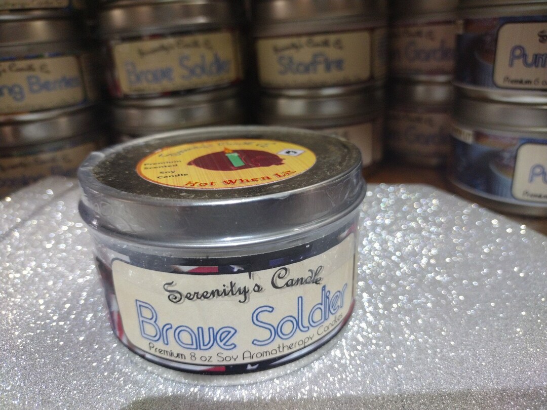 Brave Soldier Men's Fine Fragrance Soy Candle 8 Oz Tin - Etsy