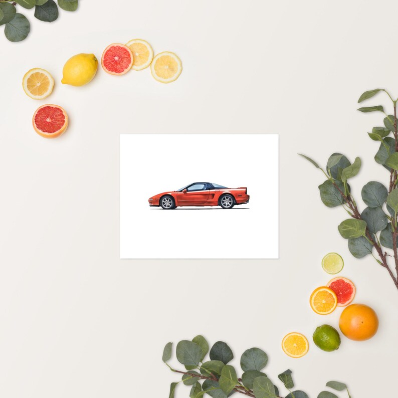 Red 90s Japanese Sports Car Watercolor Print - Iconic Mid Engine JDM ...