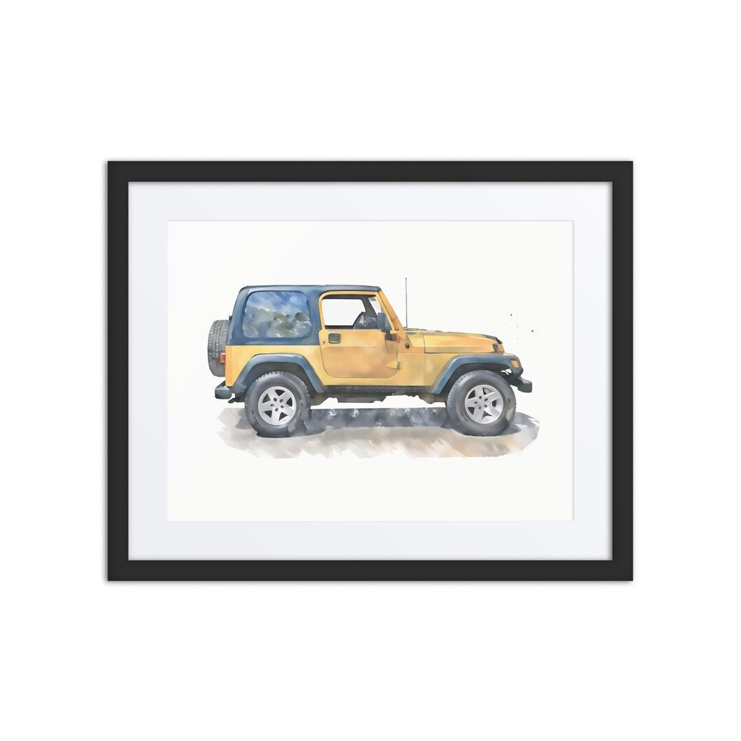 Gold and Black 2 Door off Road Truck Watercolor - American TJ Style ...