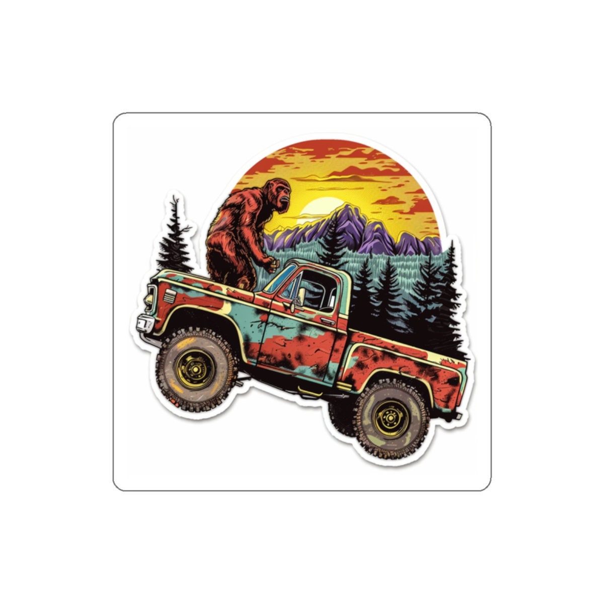 Sasquatch Mountain Hood Hop Sticker - Etsy