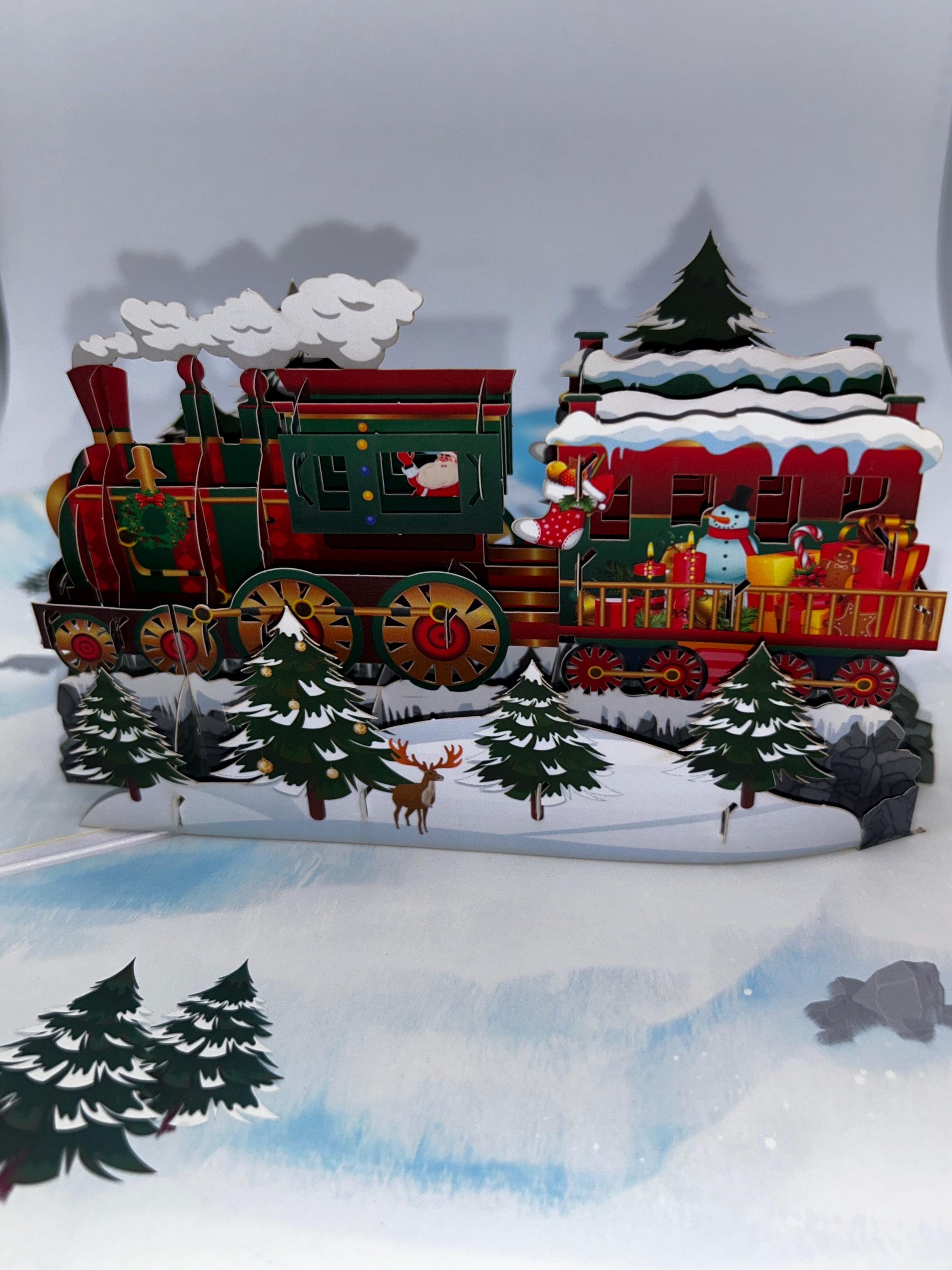 Christmas Train 3D Pop up Card Special Holiday Gift Cards - Etsy
