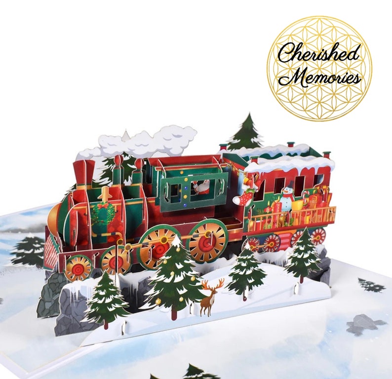 Christmas Train 3D Pop up Card Special Holiday Gift Cards - Etsy