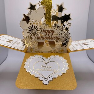 Happy Anniversary Card 1st Anniversary Card Happy Anniversary Pop up ...