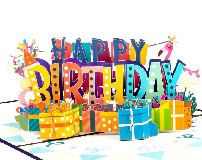 Happy Birthday 3D Pop up Card • Special 3D Birthday Cards - Etsy
