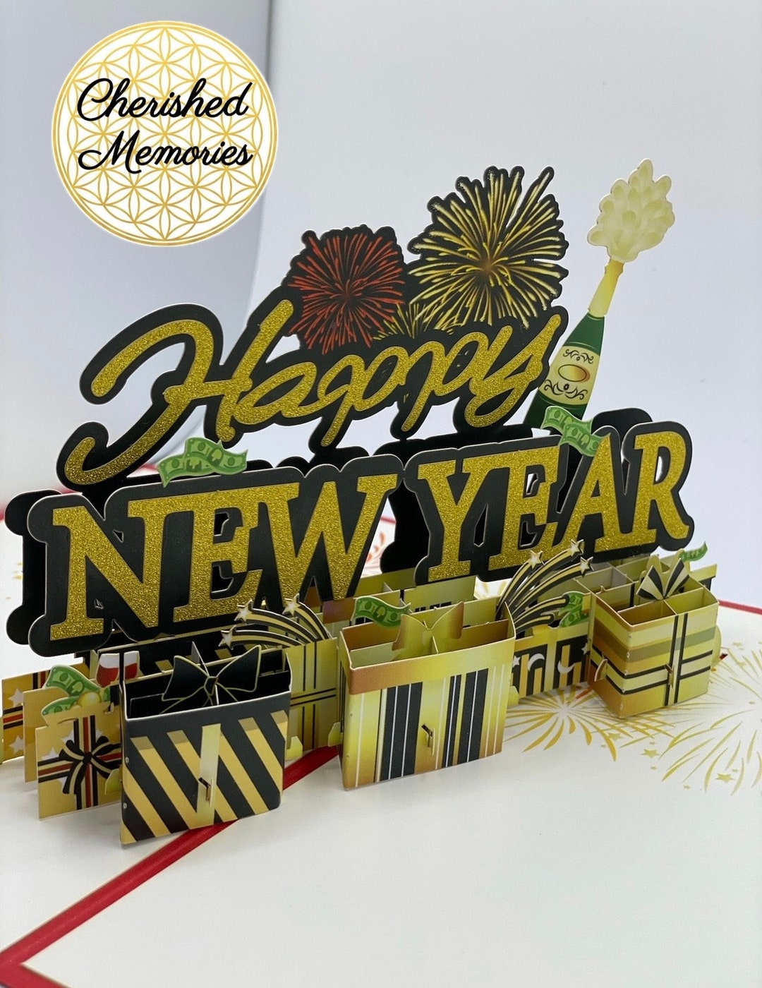 Happy New Year Pop up 3D Card Happy New Year Special Cards NYE Card ...