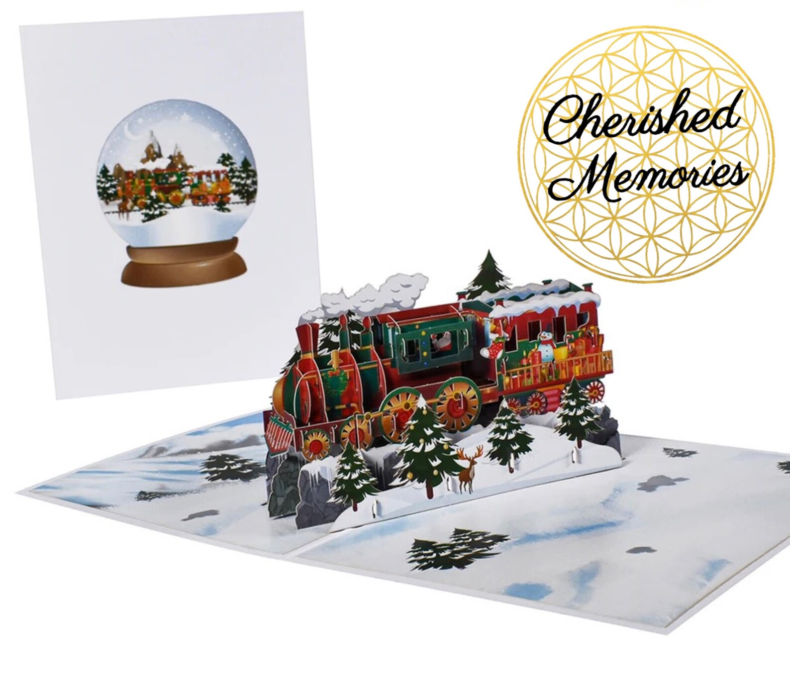 3D Christmas Train Pop up Card - Etsy