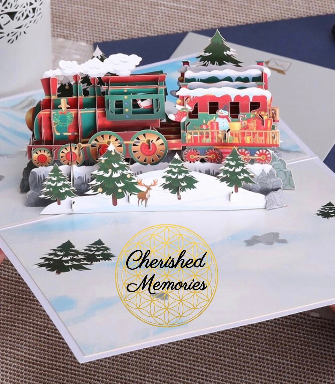 Christmas Train 3D Pop up Card Special Holiday Gift Cards - Etsy