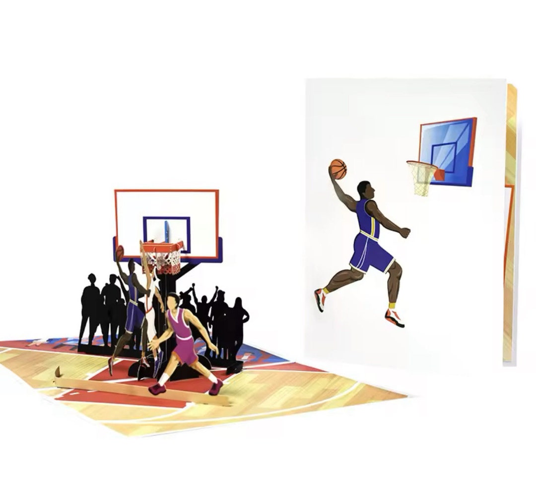 Basketball Card 3D Pop up • Sports Pop up Card • Basketball Player ...