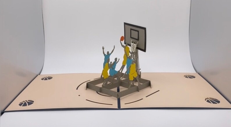 Basketball Card 3D Pop up • Sports Pop up Card • Basketball Player ...