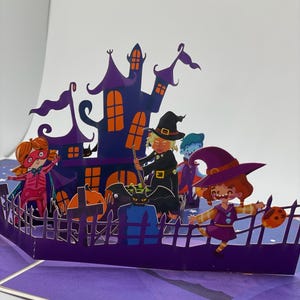Halloween Friends Haunted House Popup Card • Halloween 3D Pop up Card ...