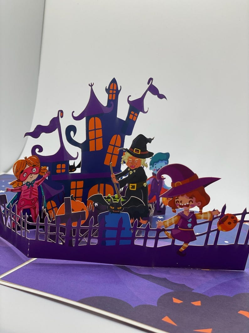 Halloween Friends Haunted House Popup Card • Halloween 3D Pop up Card ...