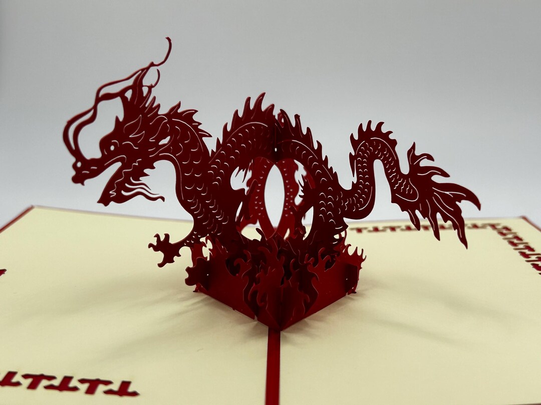 3D Dragon Pop up Card • Happy Chinese New Year Card - Etsy