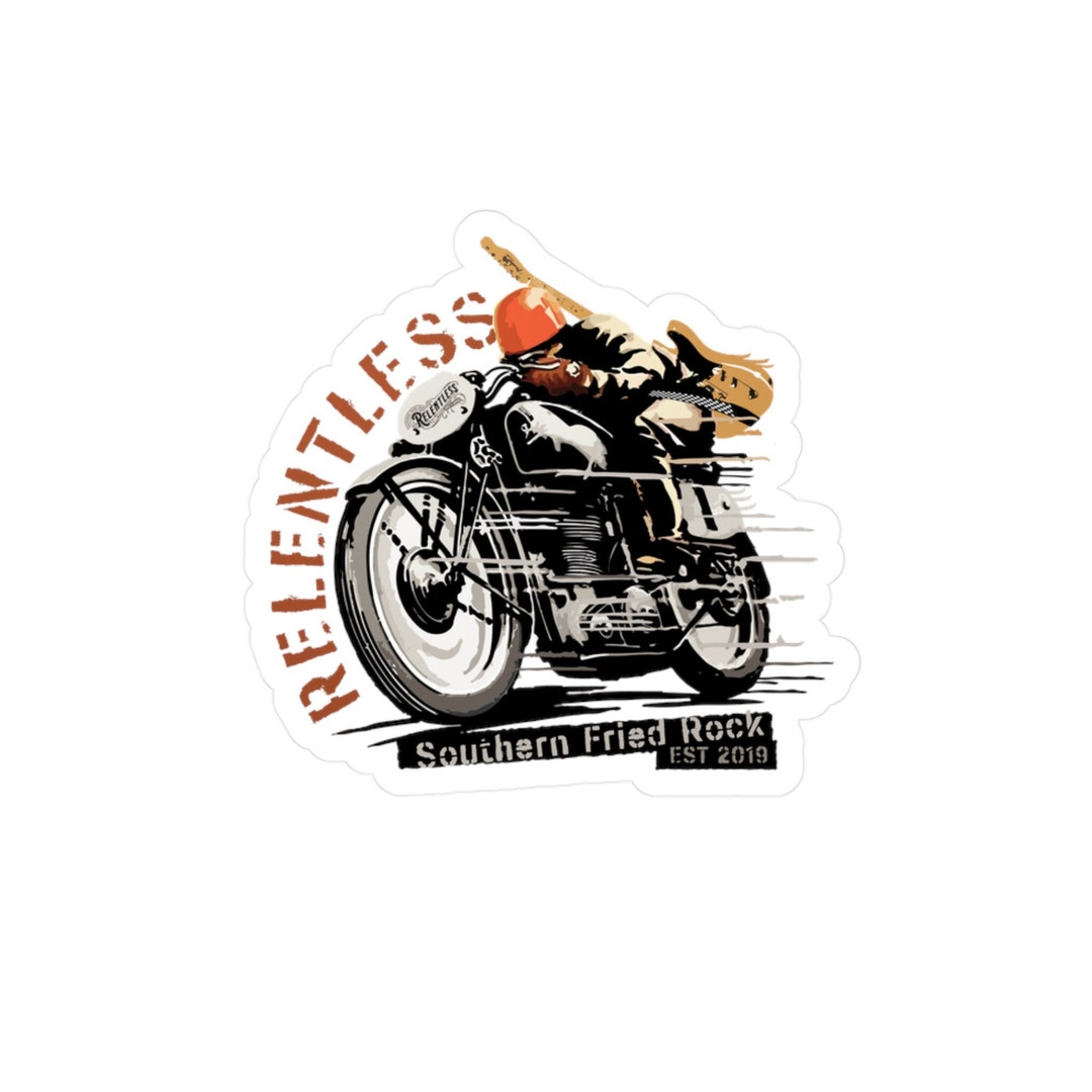 Relentless Cafe Racer Design Vinyl Sticker Decal - Etsy