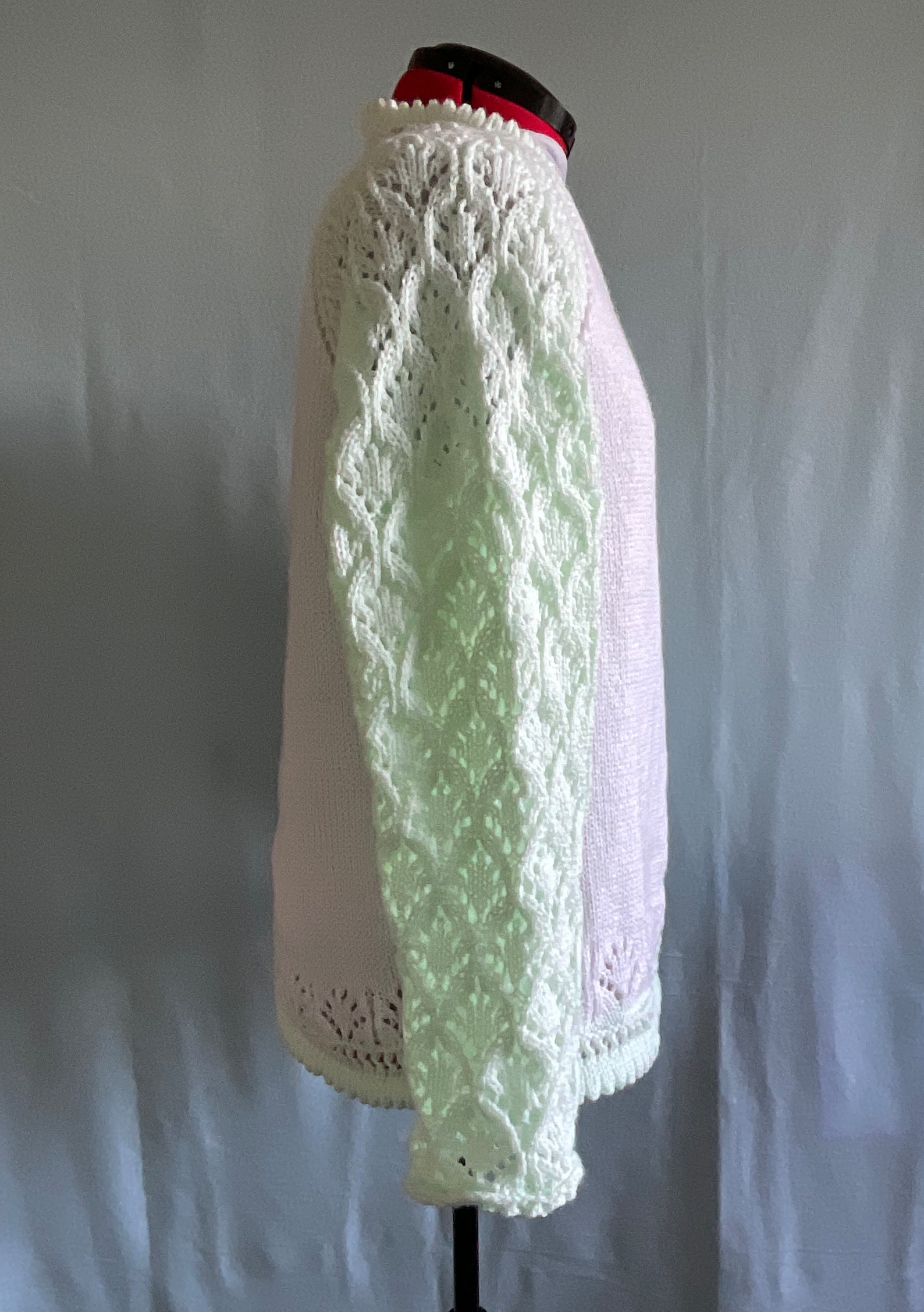 Lace Sleeve V-neck Cardigan Knitting Pattern – Ladies Veronica Design ...