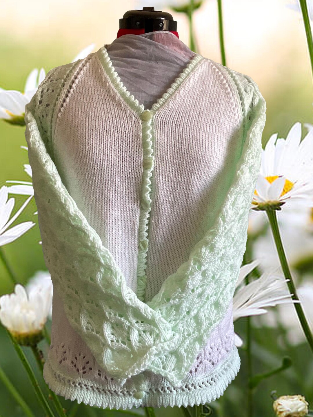 Lace Sleeve V-neck Cardigan Knitting Pattern – Ladies Veronica Design ...