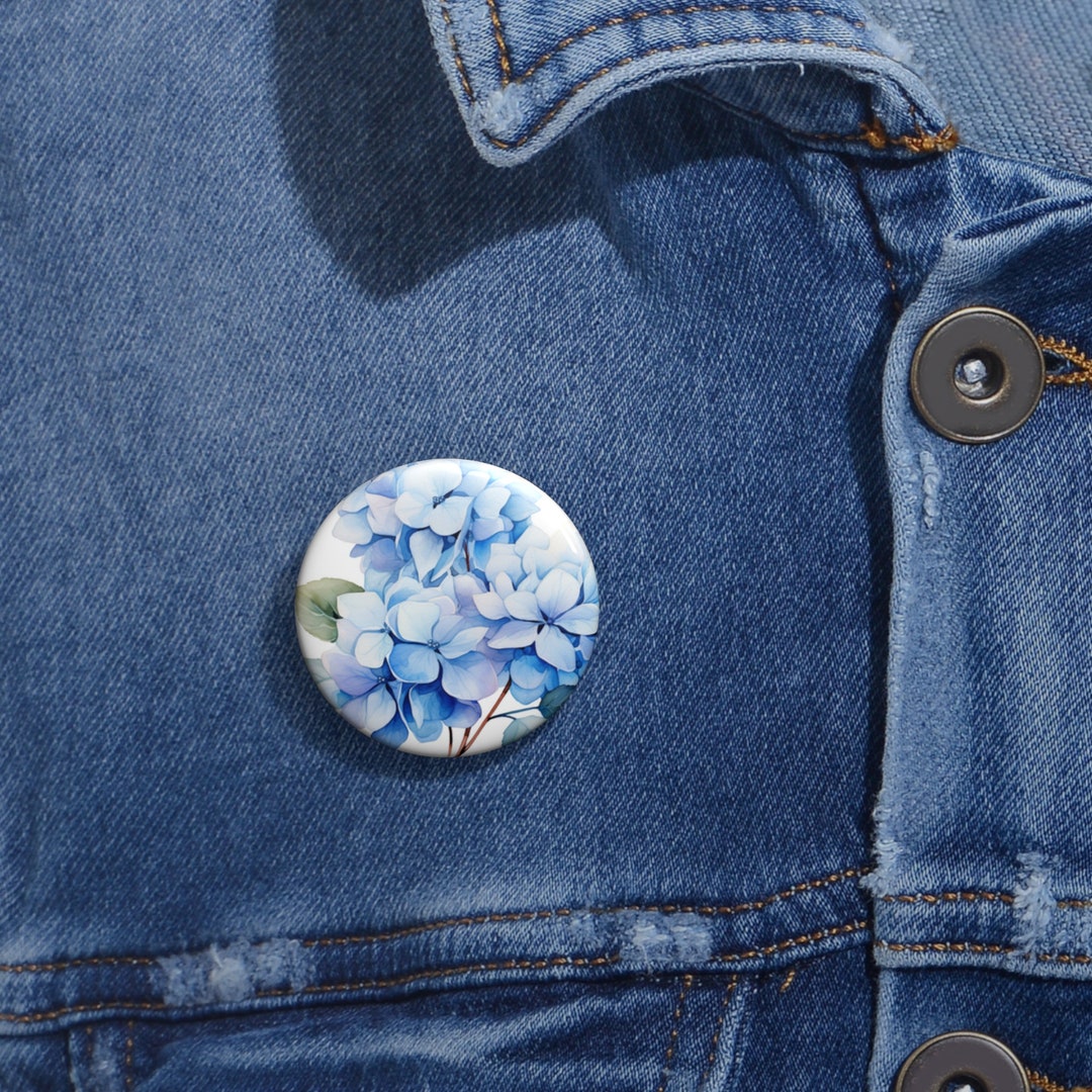 Custom Pin Buttons Hydrangea Flower Flower Pin Gift Cloth Accessory - Etsy
