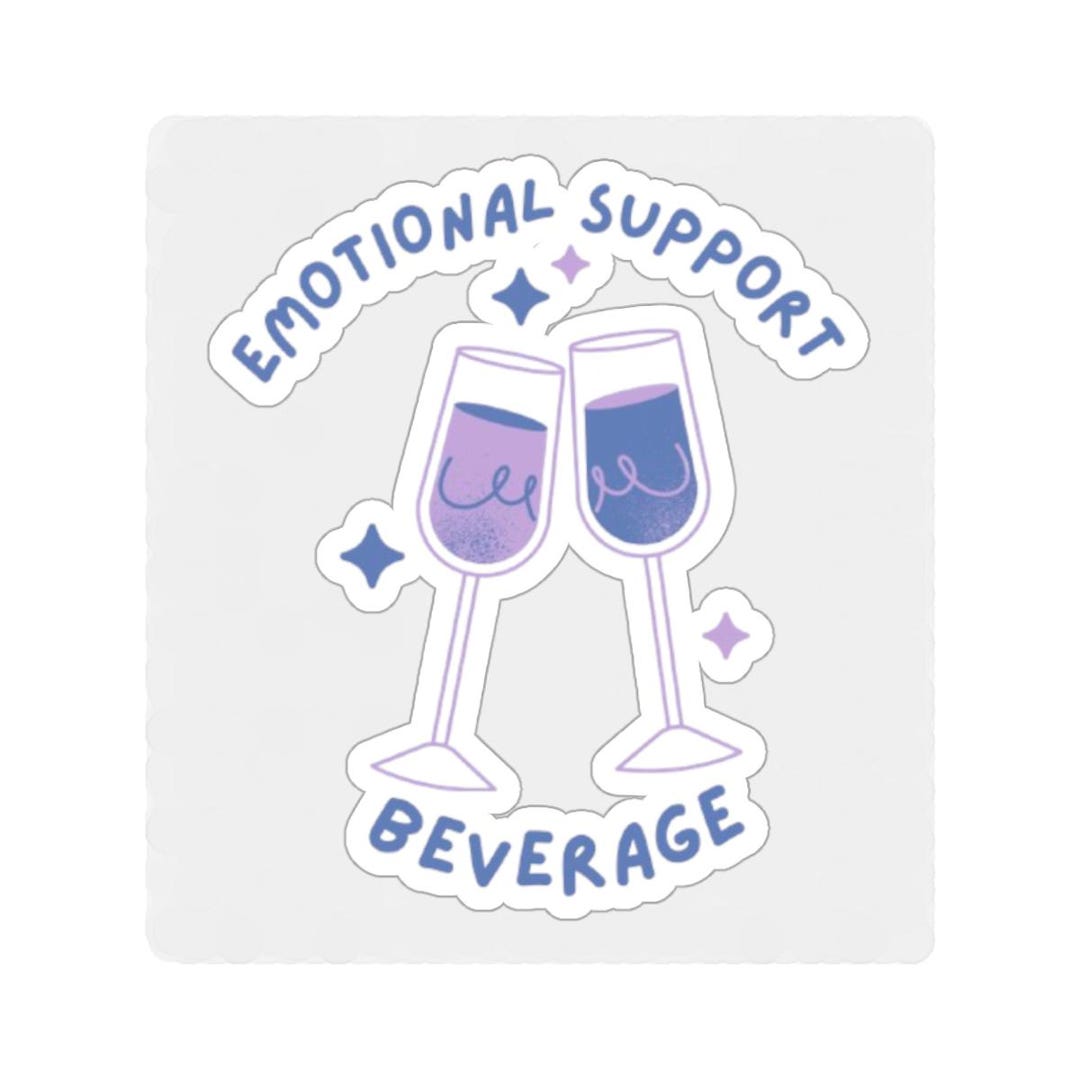 Emotional Support Beverage Sticker, Funny Alcohol Decal, Glossy Vinyl ...