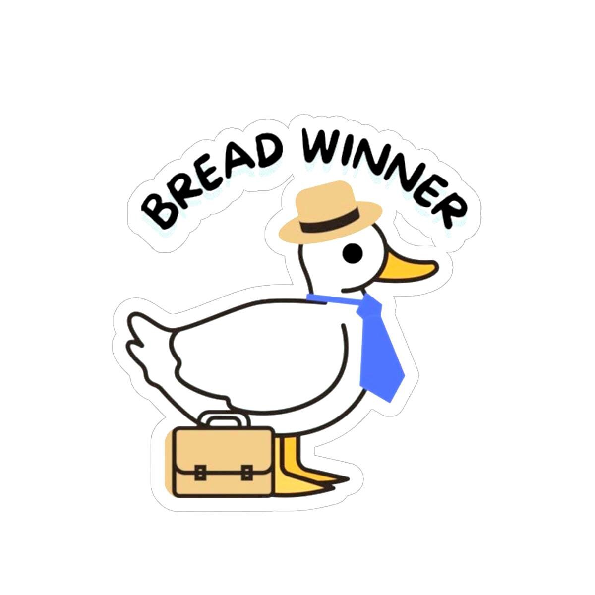 1 Bread Winner Sticker, Funny Duck Sticker, Business Duck, Duck Puns ...