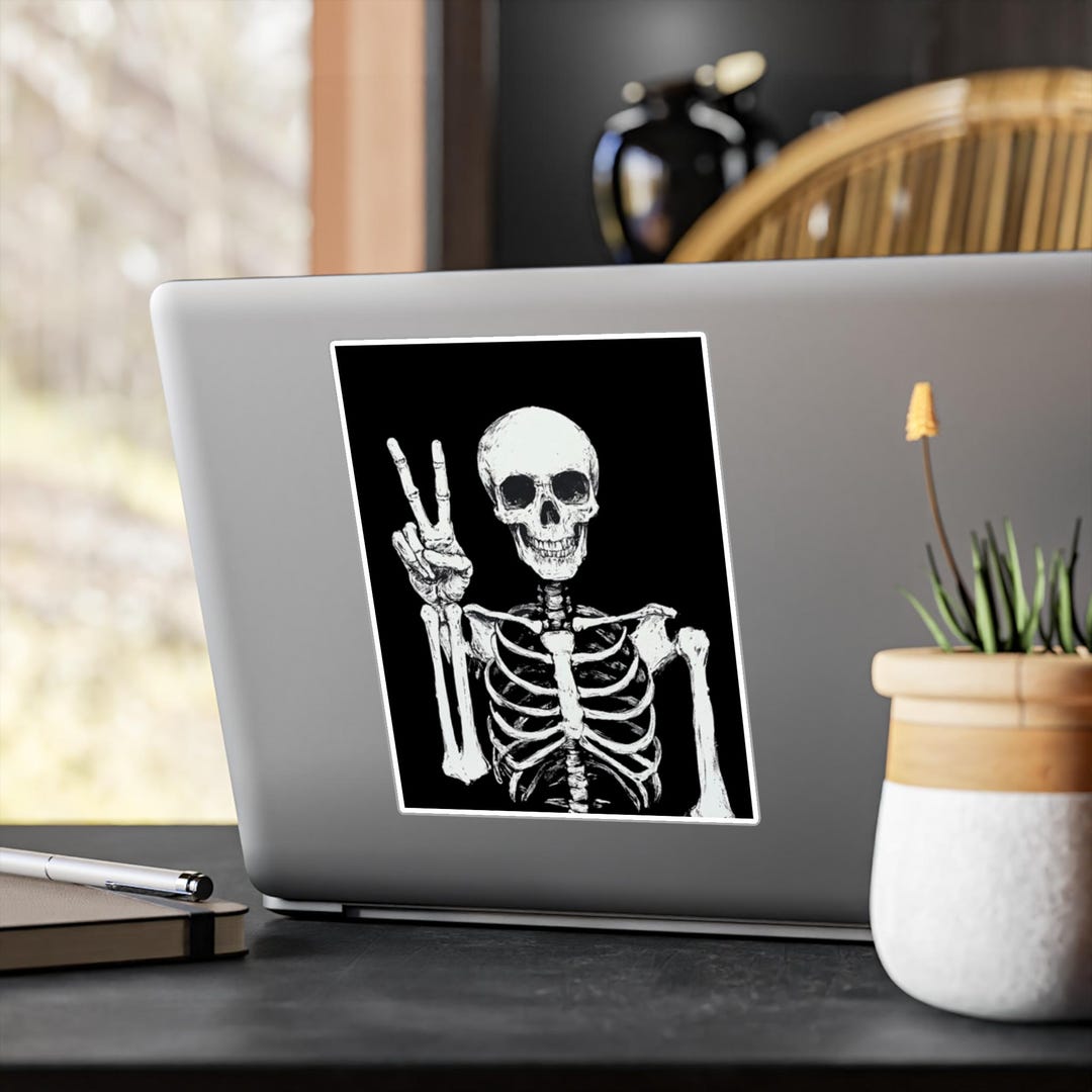 Skeleton Peace Sign Vinyl Decal: Halloween Car/home Decor - Etsy