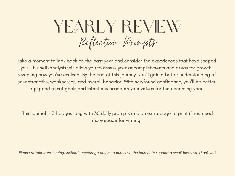 Yearly Review End of Year Reflection Reflection Journal Journal Prompts Annual Review Yearly ...