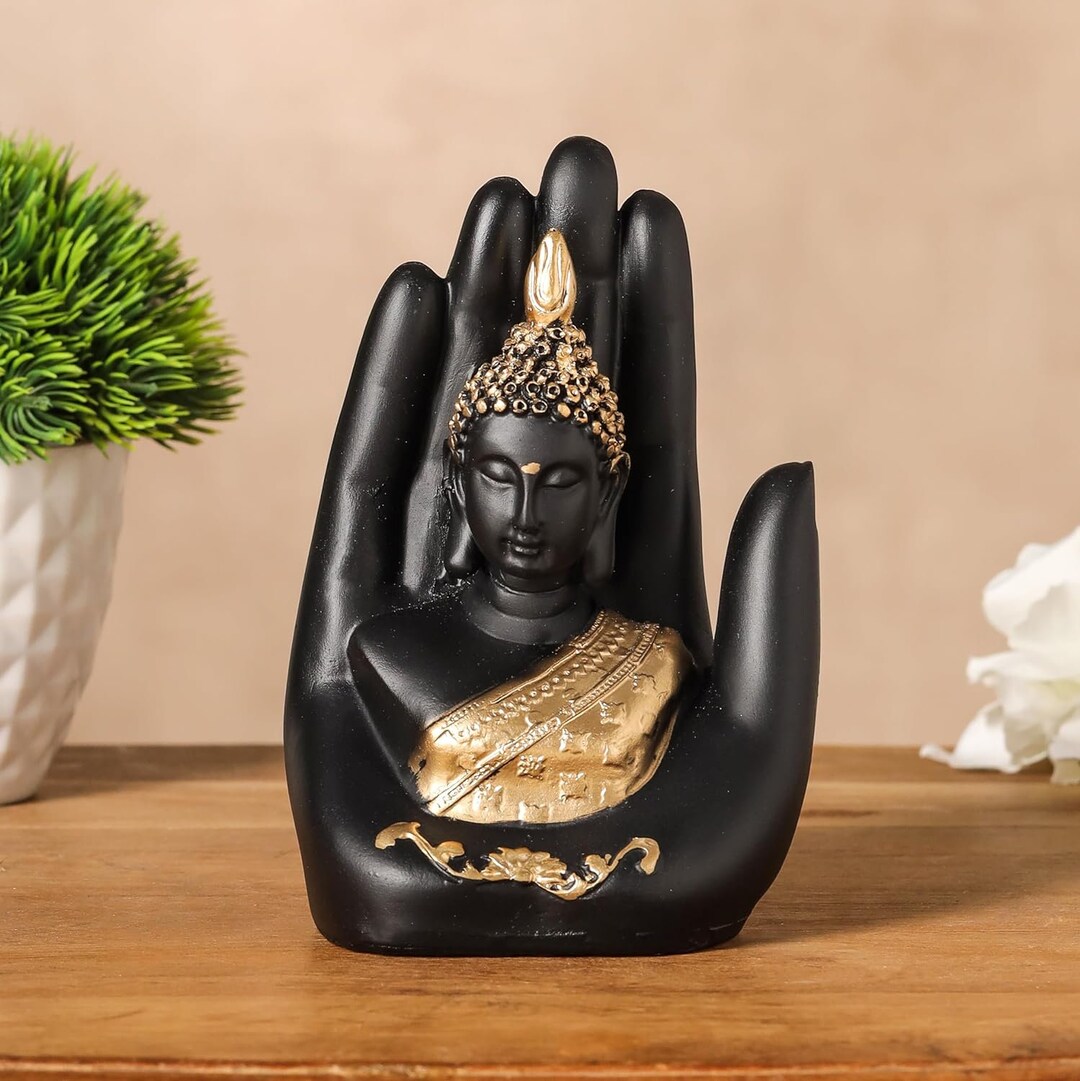 Decorative Black Palm Buddha Hand Statue Showpiece Idol - Etsy