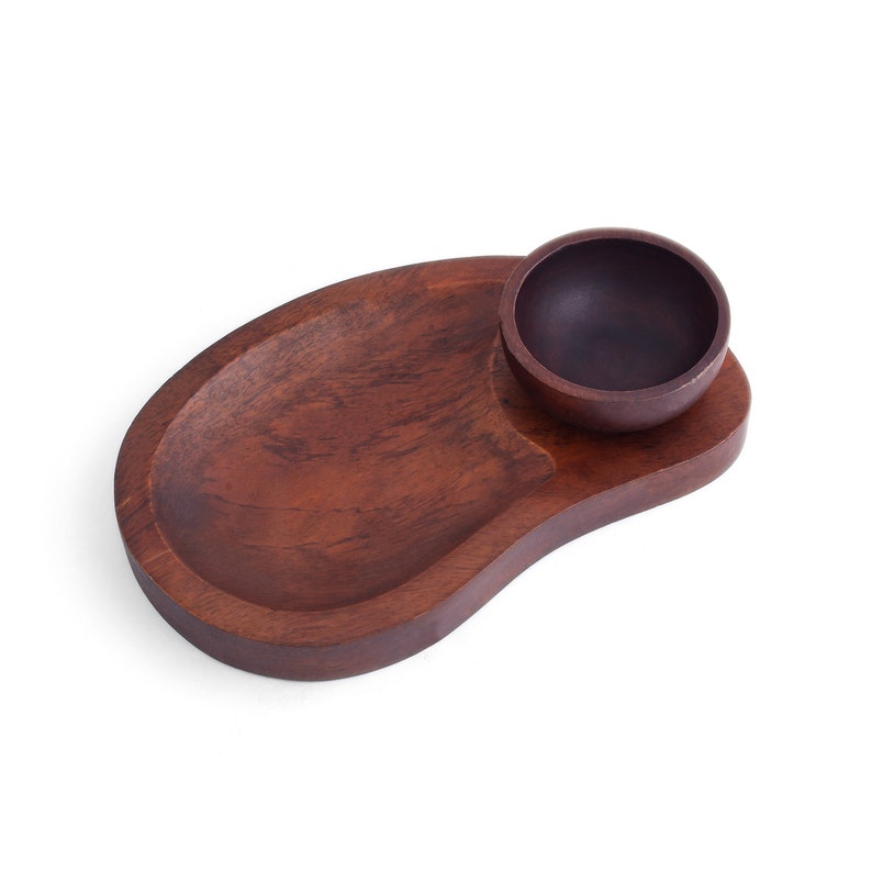 Wooden Chip and Dip Platter With Dip Bowl Multipurpose Serving Platter ...