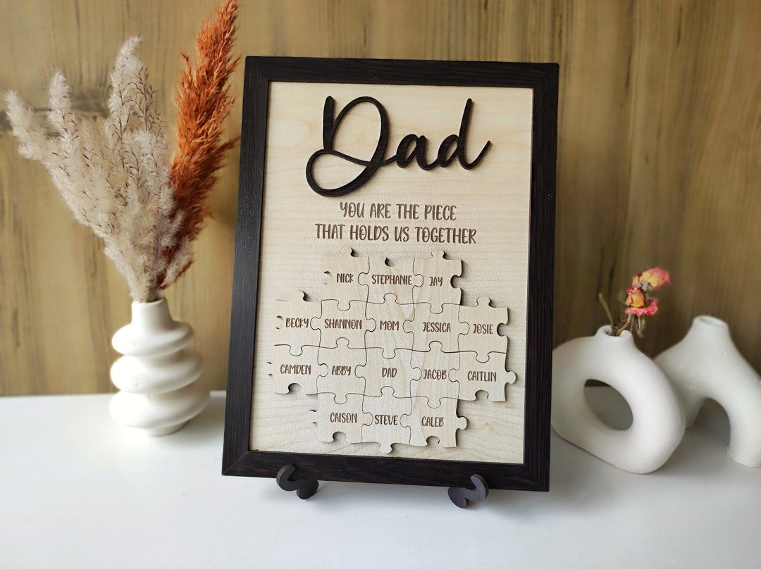 Father’s Day Gift Puzzle, Fathers Day Wooden Sign, DAD Puzzle Sign ...