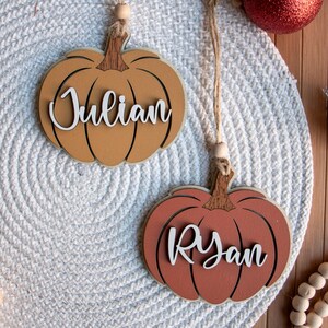 Personalized Pumpkin Name Tags, Cute Halloween Basket Tags, Trick or ...