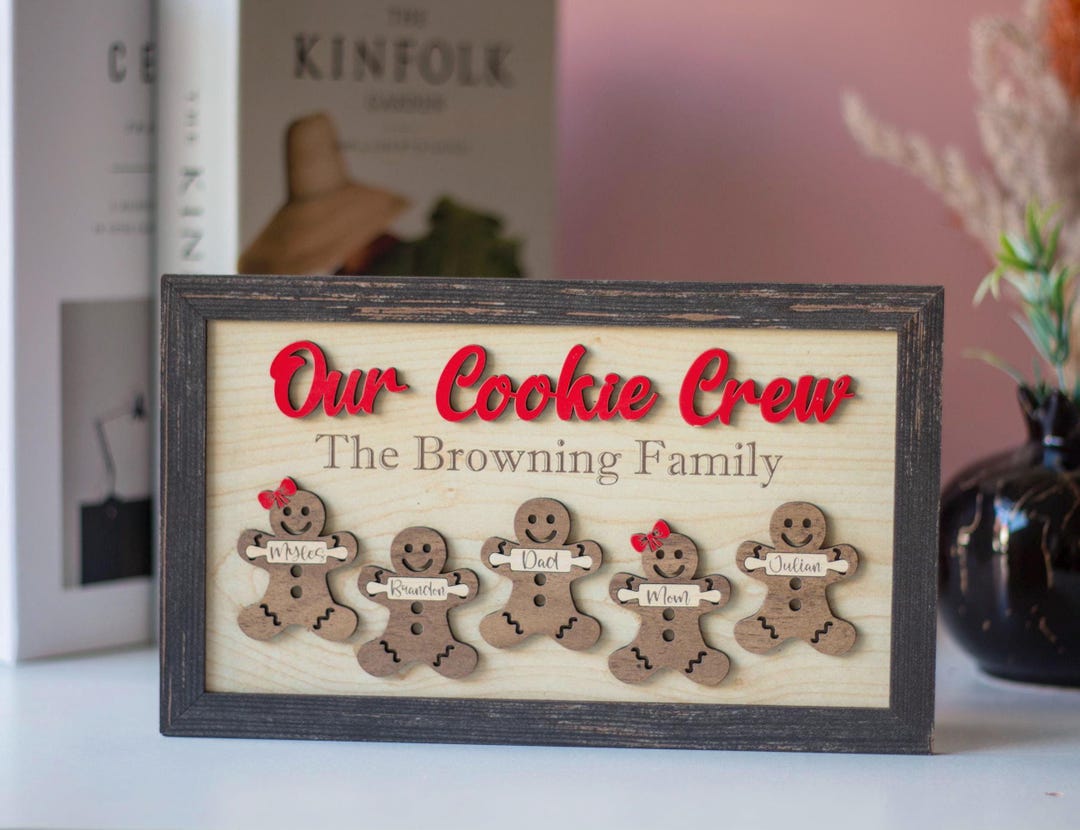Personalized Gingerbread Family Sign, Cookie Crew Sign, Christmas Decor ...