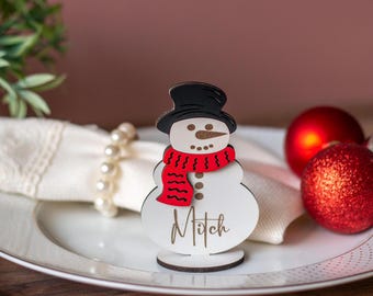 Personalized Snowman | Christmas Name Tags | Christmas Custom Wood ...