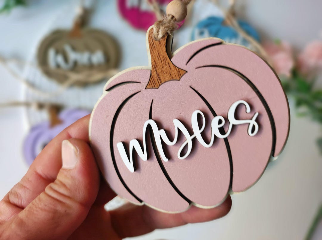 Custom 3D Pumpkin Name Tags, Halloween Basket Tags, Boo Basket Tags ...