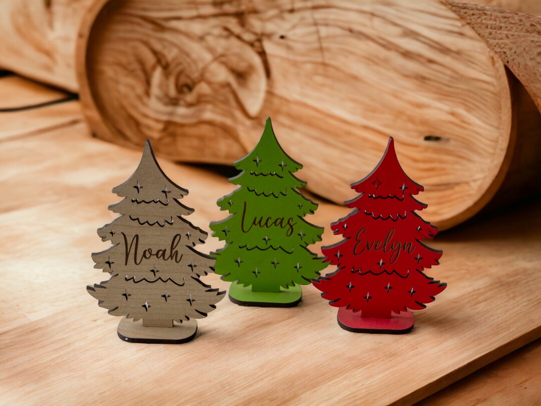 Christmas Name Tags | Place Name Settings Christmas Tree | Personalized ...