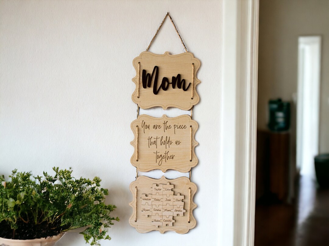Personalized Mothers Day Wall Hanging Puzzle Sign, Mothers Day Gift ...