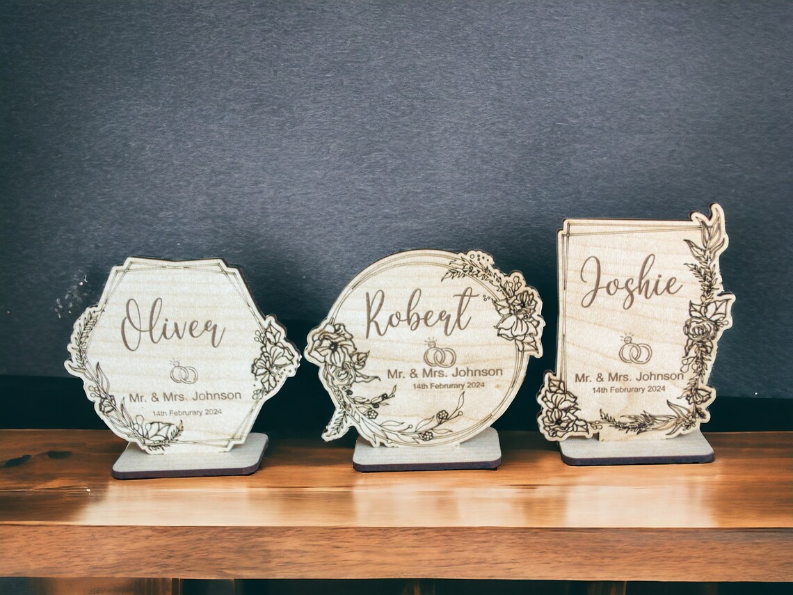 Personalized Table Place Names Wedding Floral Name Tags Wedding ...