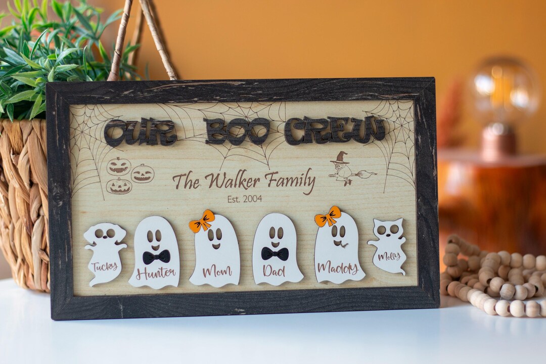 Our Boo Crew Sign Family of 20 | Ghost Family Sign | Personalized ...
