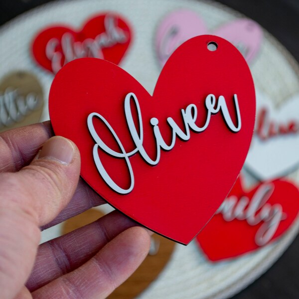 Heart Name Tag - Etsy