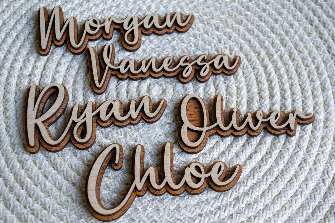 Wood Name Place Cards: Rustic Wedding, Christmas Place Setting - Etsy
